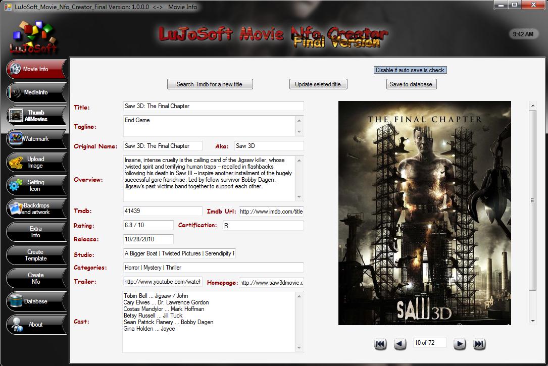 LuJoSoft Movie Nfo Creator Final - Page 2 - LuJoSoft